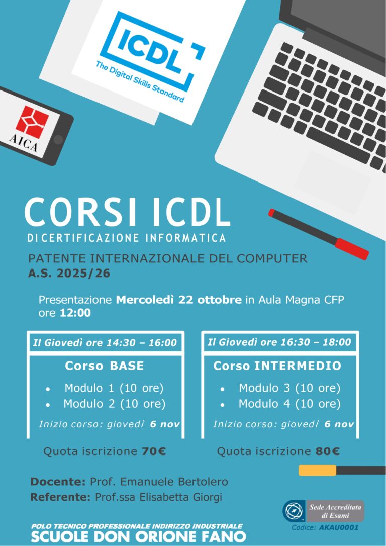 Corso ICDL 2025/2026 | Istituto Tecnico Industriale